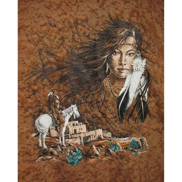 Shirts | Vtg Ragtops Mitchell Moore Brown Native American Haines Falls ...